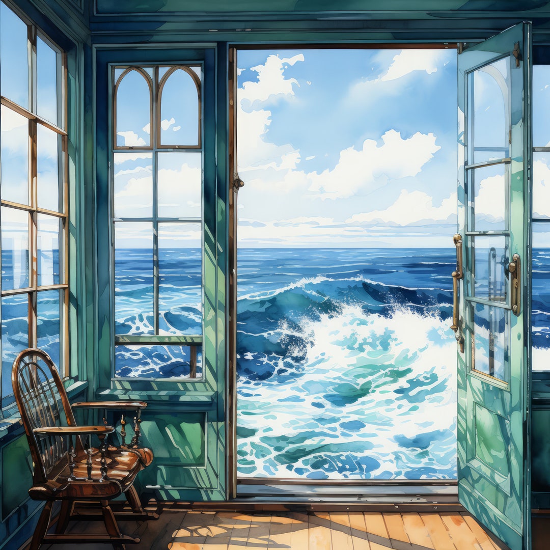 Watercolor Nautical Windows Clipart Watercolor Nautical Clip Art Ocean ...