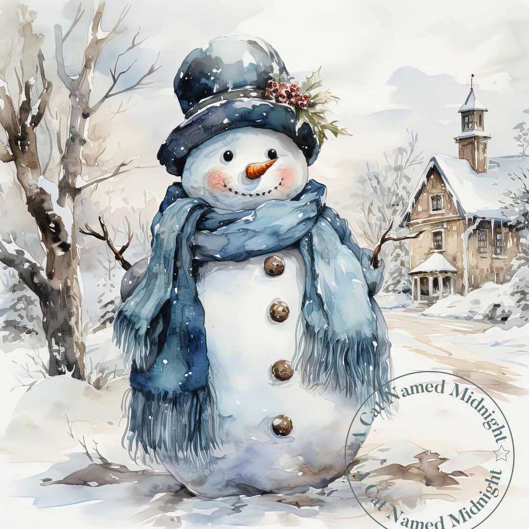 Rustic Country Snowmen Clipart 13 JPG Xmas Snow Man Clip Art Christmas ...