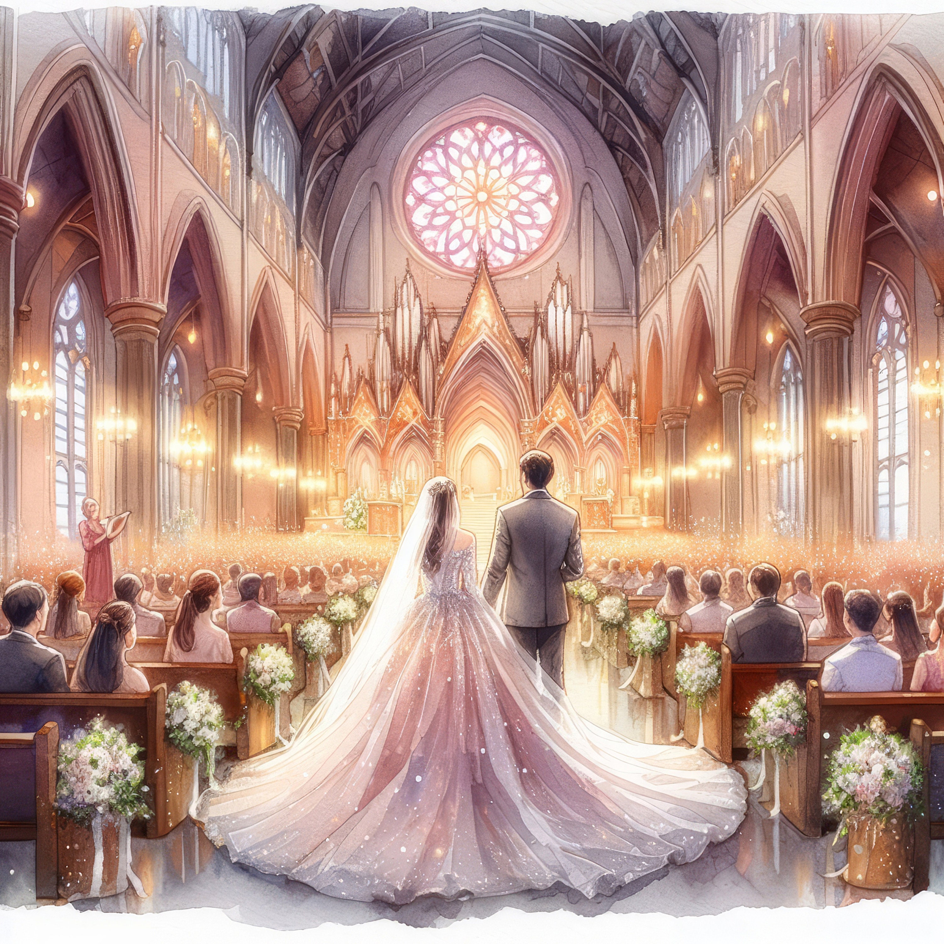 Watercolor Wedding Clipart Bundle Bride Clip Art Bride and Father ...