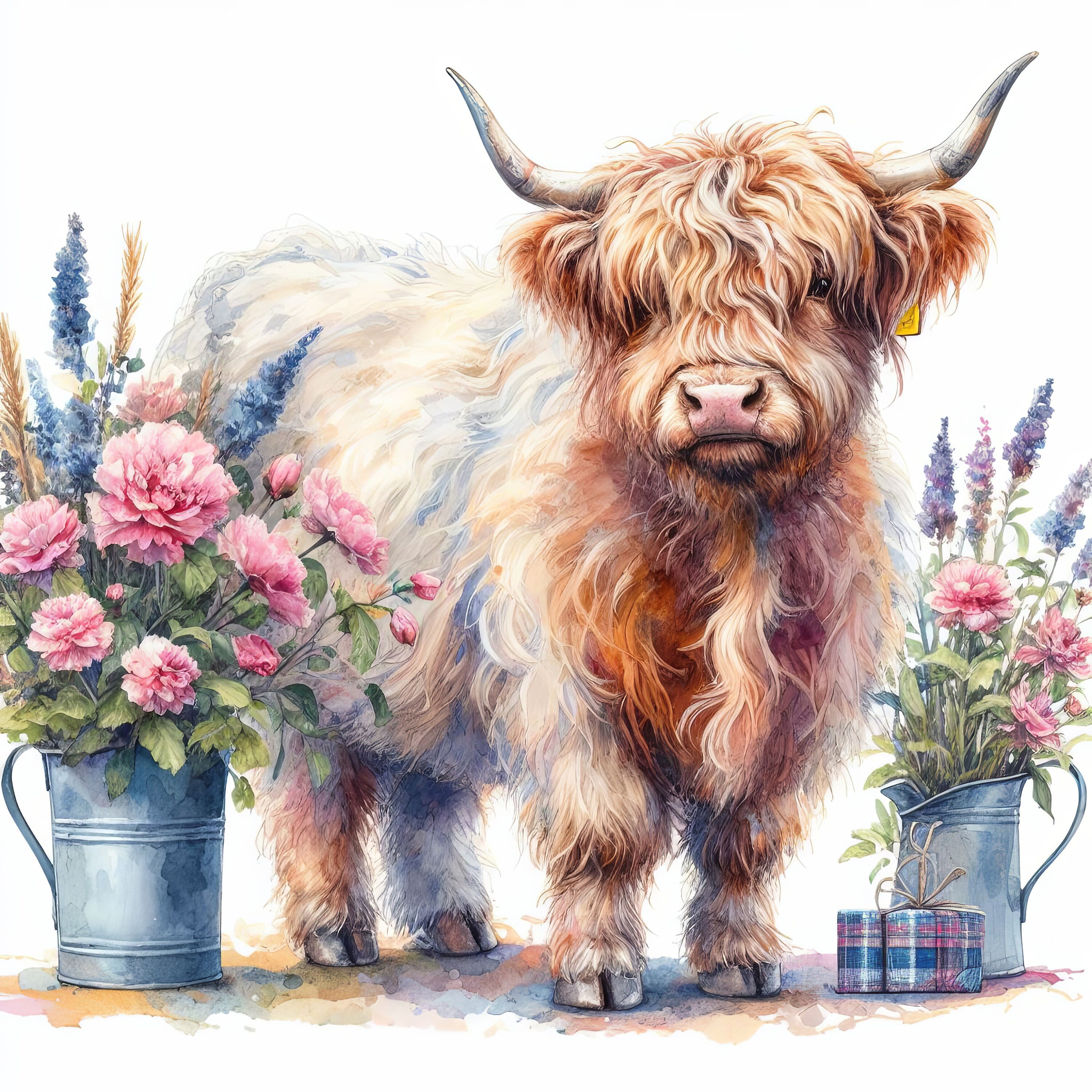 Watercolor Highland Cow Clipart Watercolor Highland Cow Clip Art ...