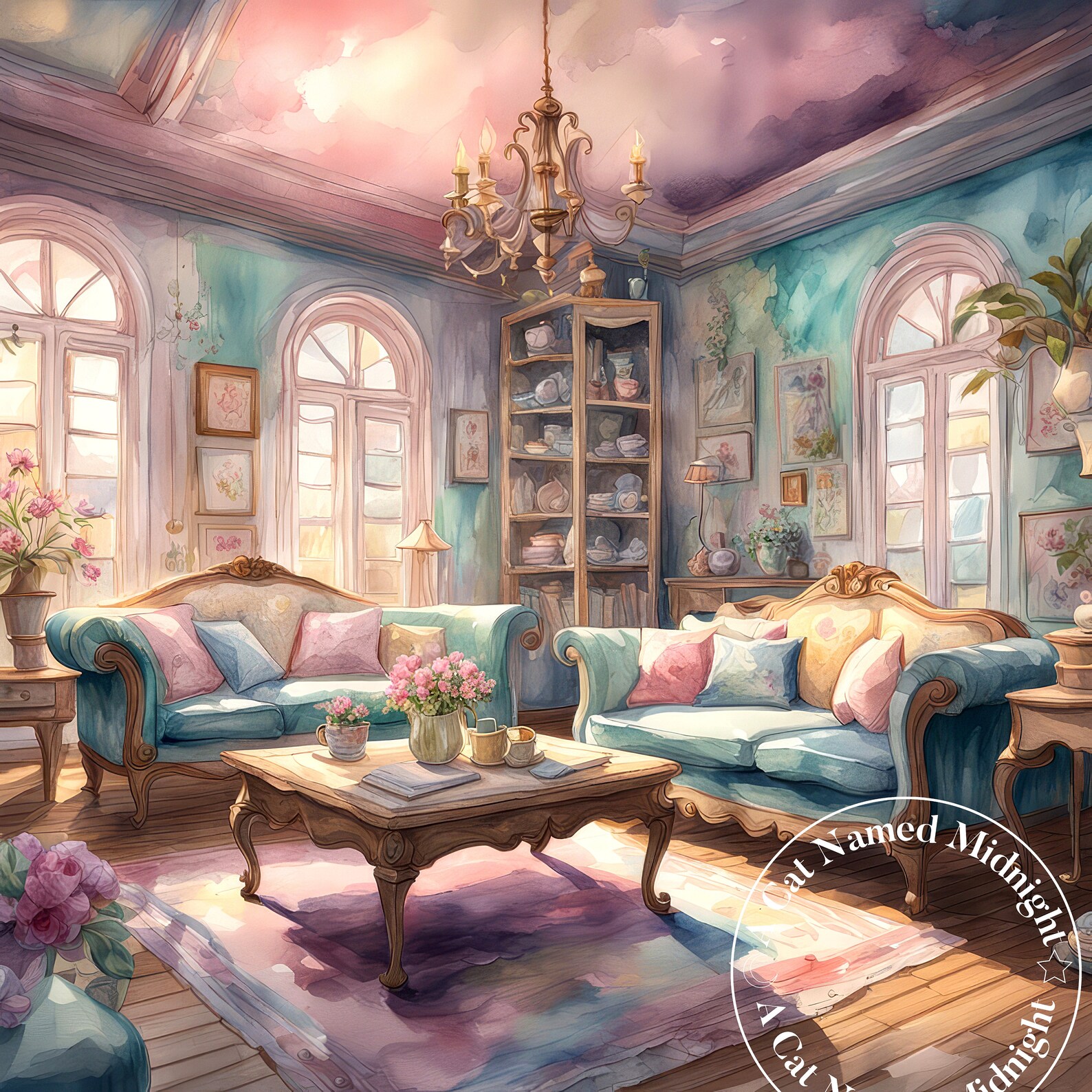 Victorian Parlor Clipart 10 JPG Images House Clip Art Watercolor ...