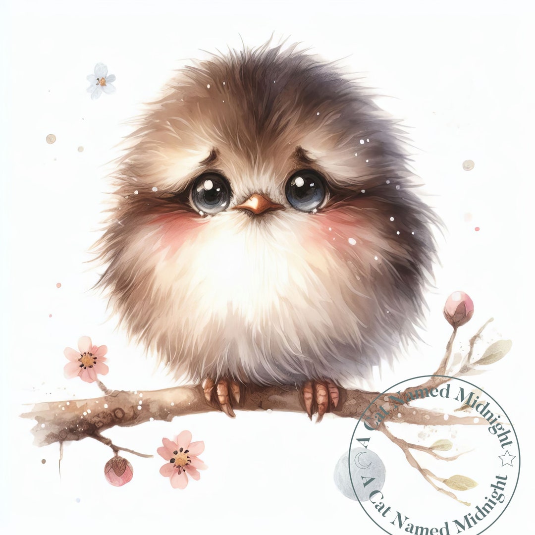 Shabby Chic Birds Vintage Style Clipart 15 JPG Images Watercolor Bird ...