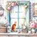 10 Watercolor Cat Clipart Shabby Chic Windows Clip Art Cat Images ...