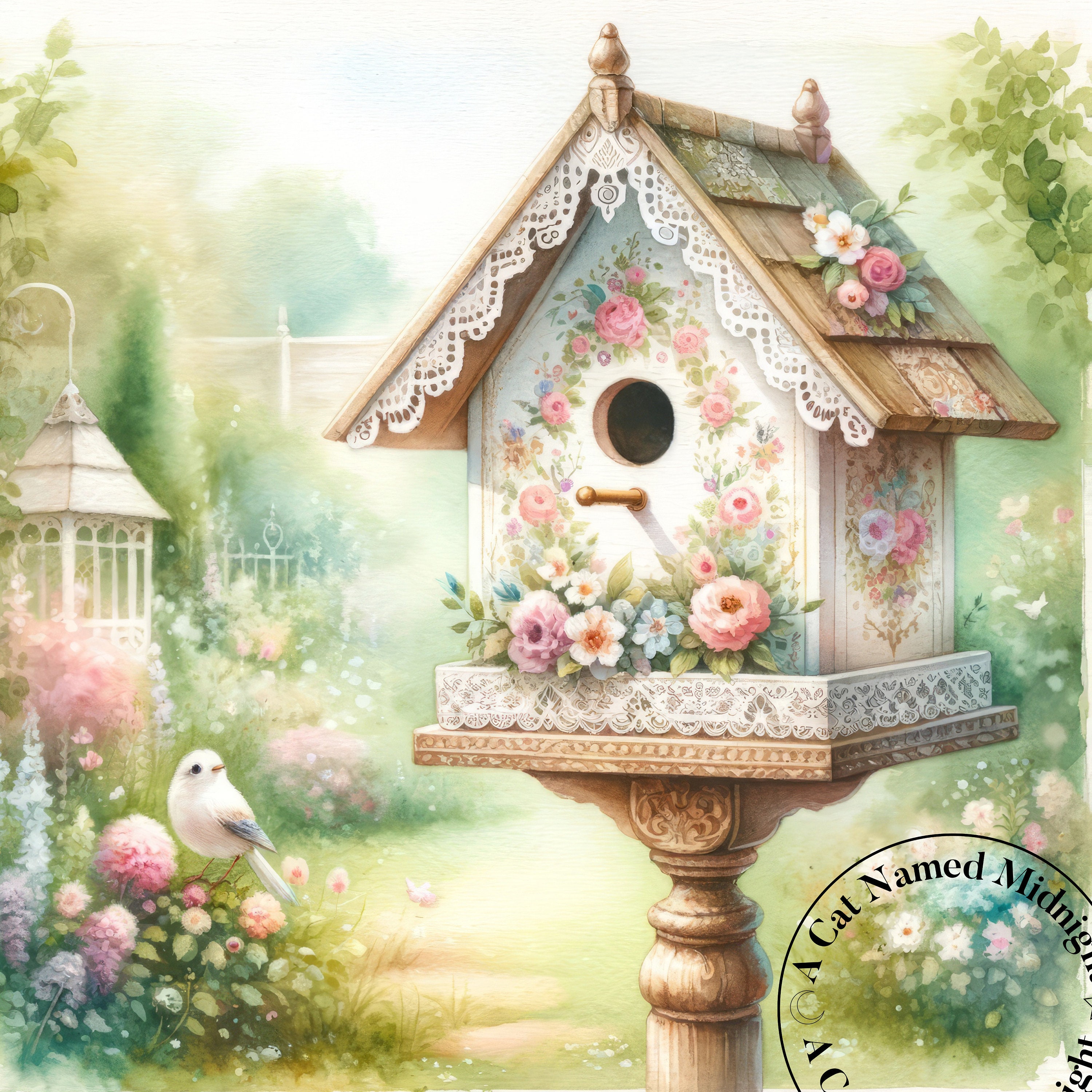 Shabby Chic Bird Houses Clipart 10 Images Watercolor Birdhouse Clip Art ...