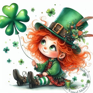 Leprechaun Girl Clipart 13 JPG Whimsical St. Patrick's Day Clip Art ...