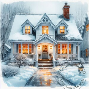 Christmas House Scenes Clipart 10 Xmas Home Clip Art Watercolor Xmas ...