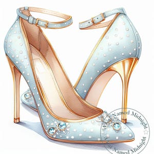 Blue High Heels Clipart | Light Blue Stilettos Clip Art - Etsy
