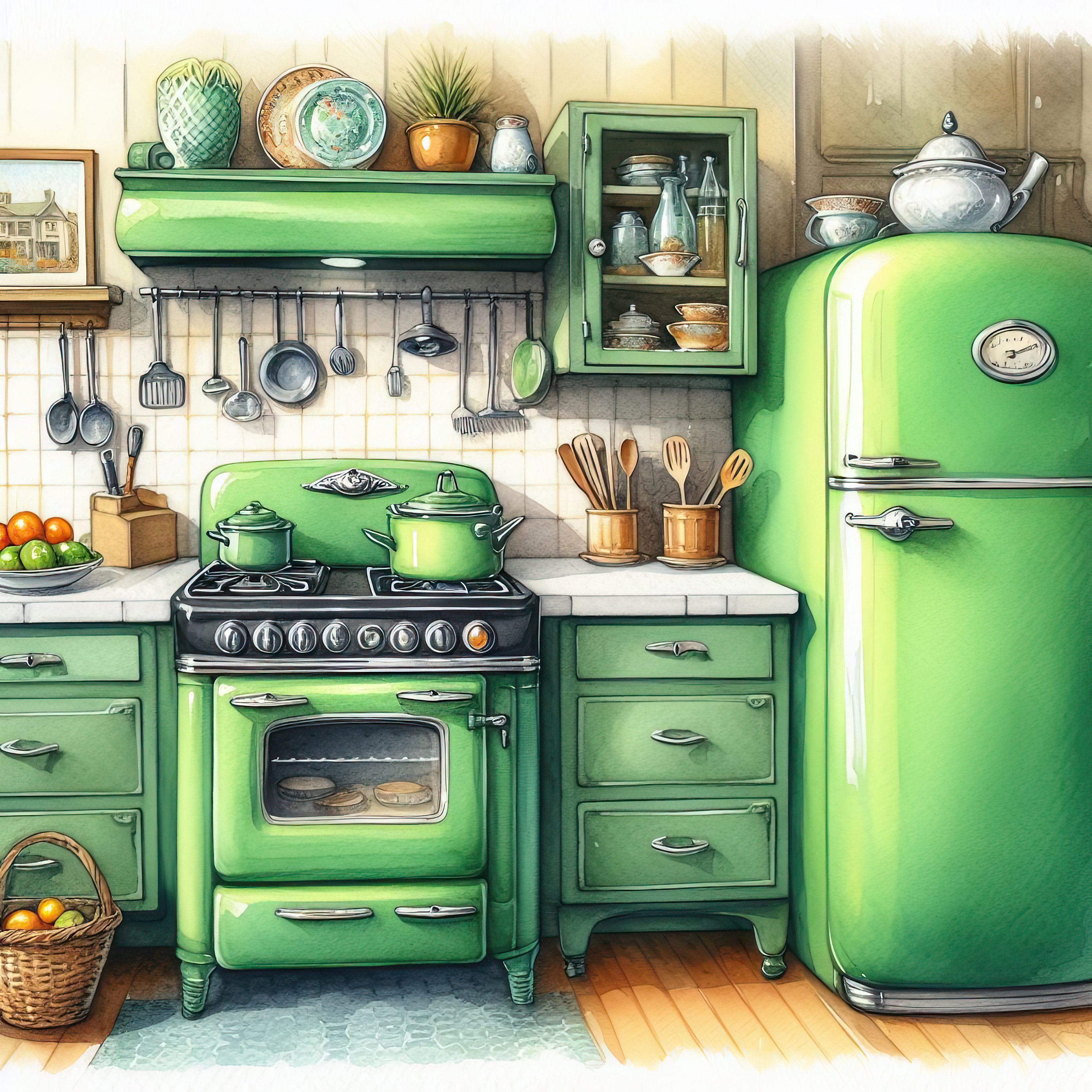 Vintage Clip Art Kitchen