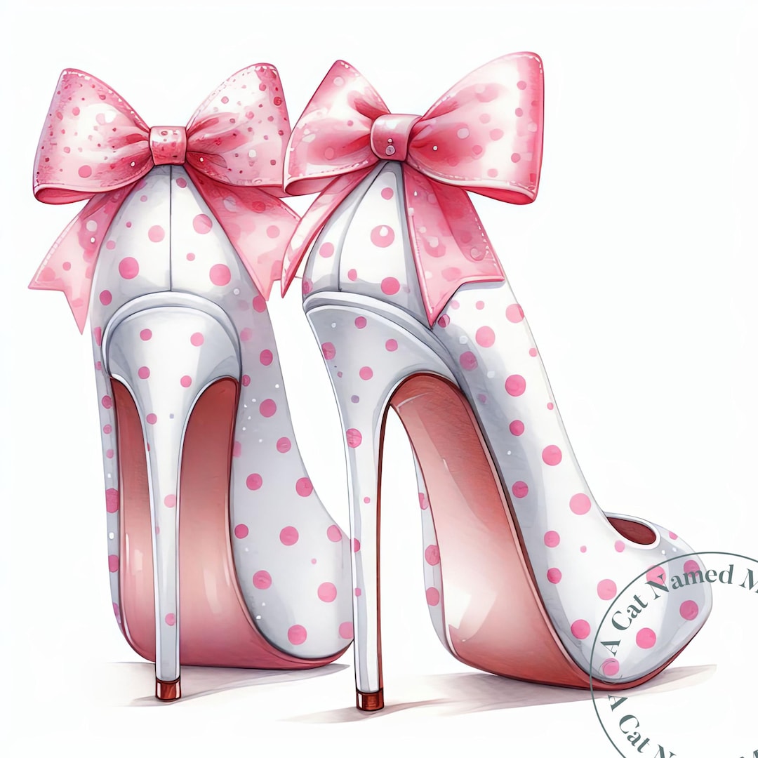Pink and White High Heels Clipart Bundle Pink High Heels Clip Art ...