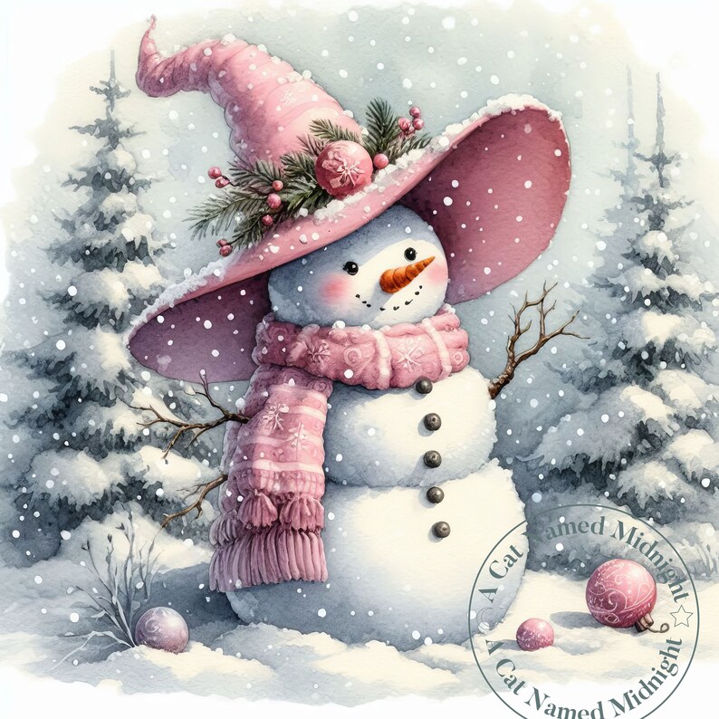 12 Snowman Clipart JPG Xmas Snow Man Clip Art Christmas Watercolor ...
