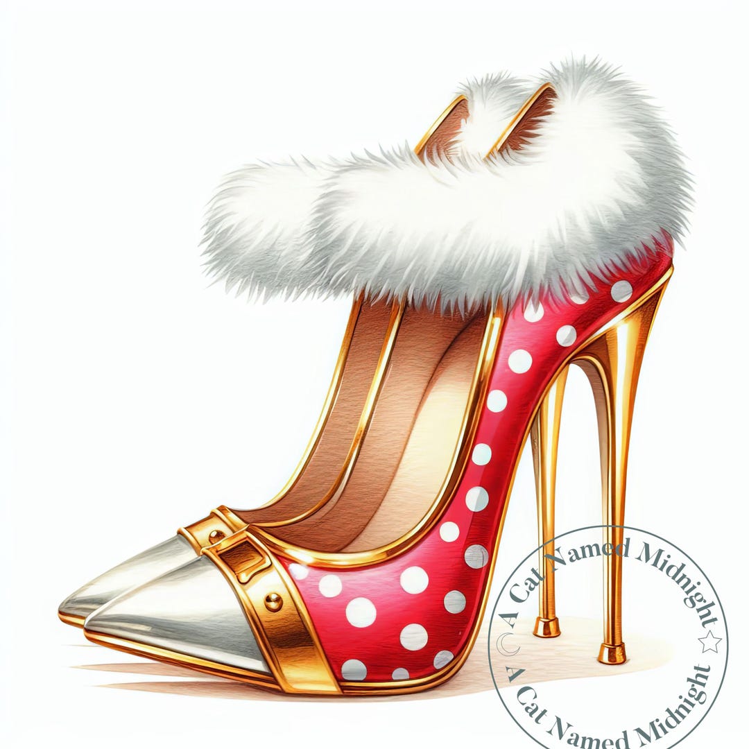 Holiday Party High Heels Clipart 10 Jpgs Bundle Christmas High Heels ...