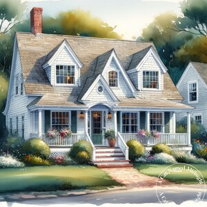 Cape Cod Cottage Clipart Bundle 10 High Quality Images White Cottage ...