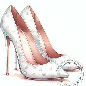 12 JPG White High Heels Clipart Bundle White Polka Dot High Heels Clip ...