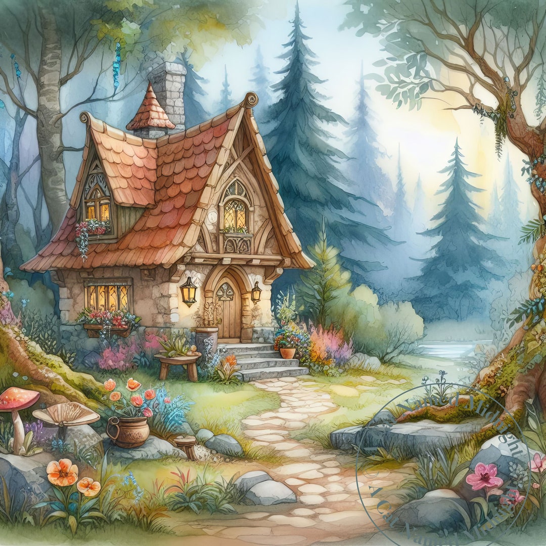 Fairy Tale Cottages Clip Art