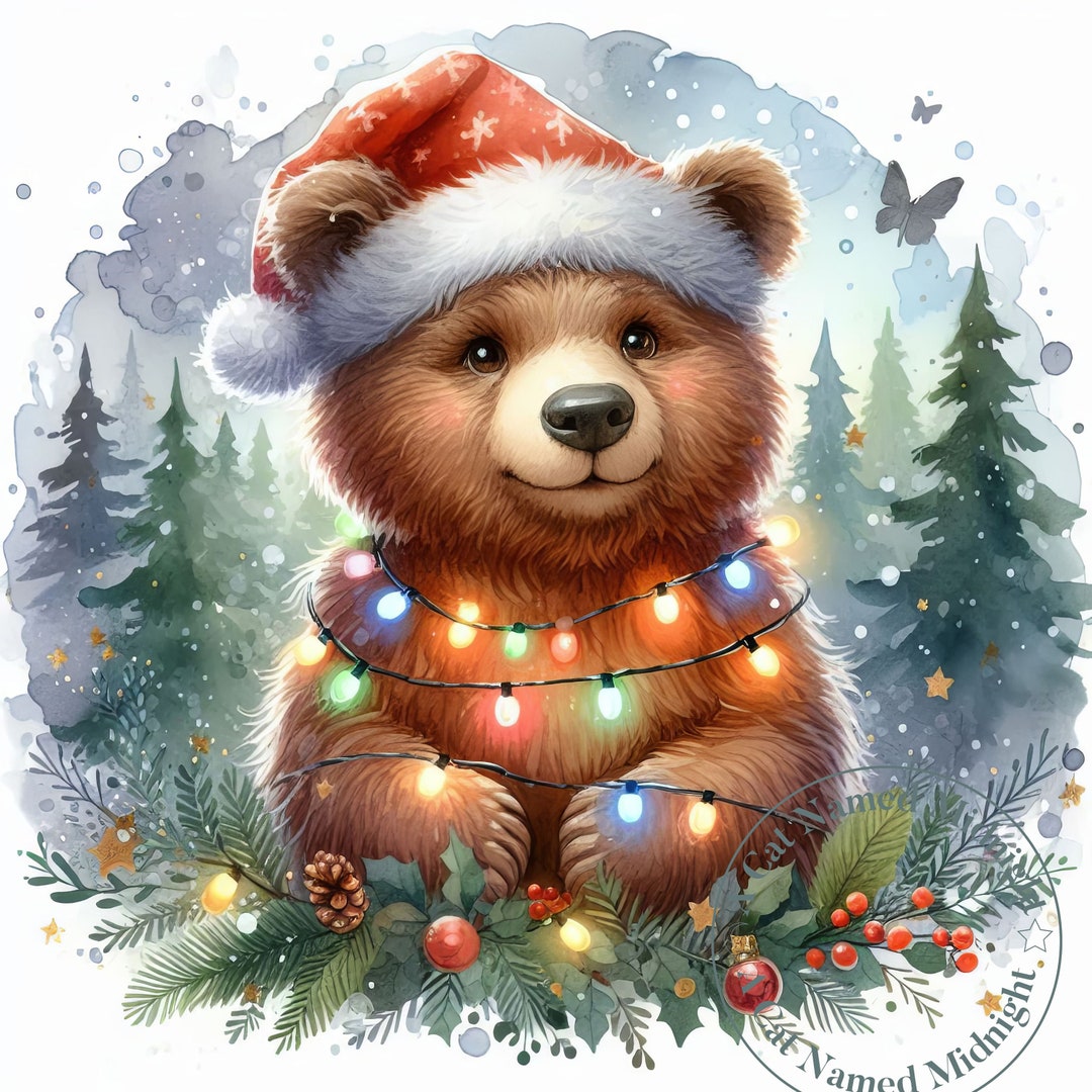 Christmas Bear Clipart 15 Xmas Clip Art Christmas Watercolor Clipart ...