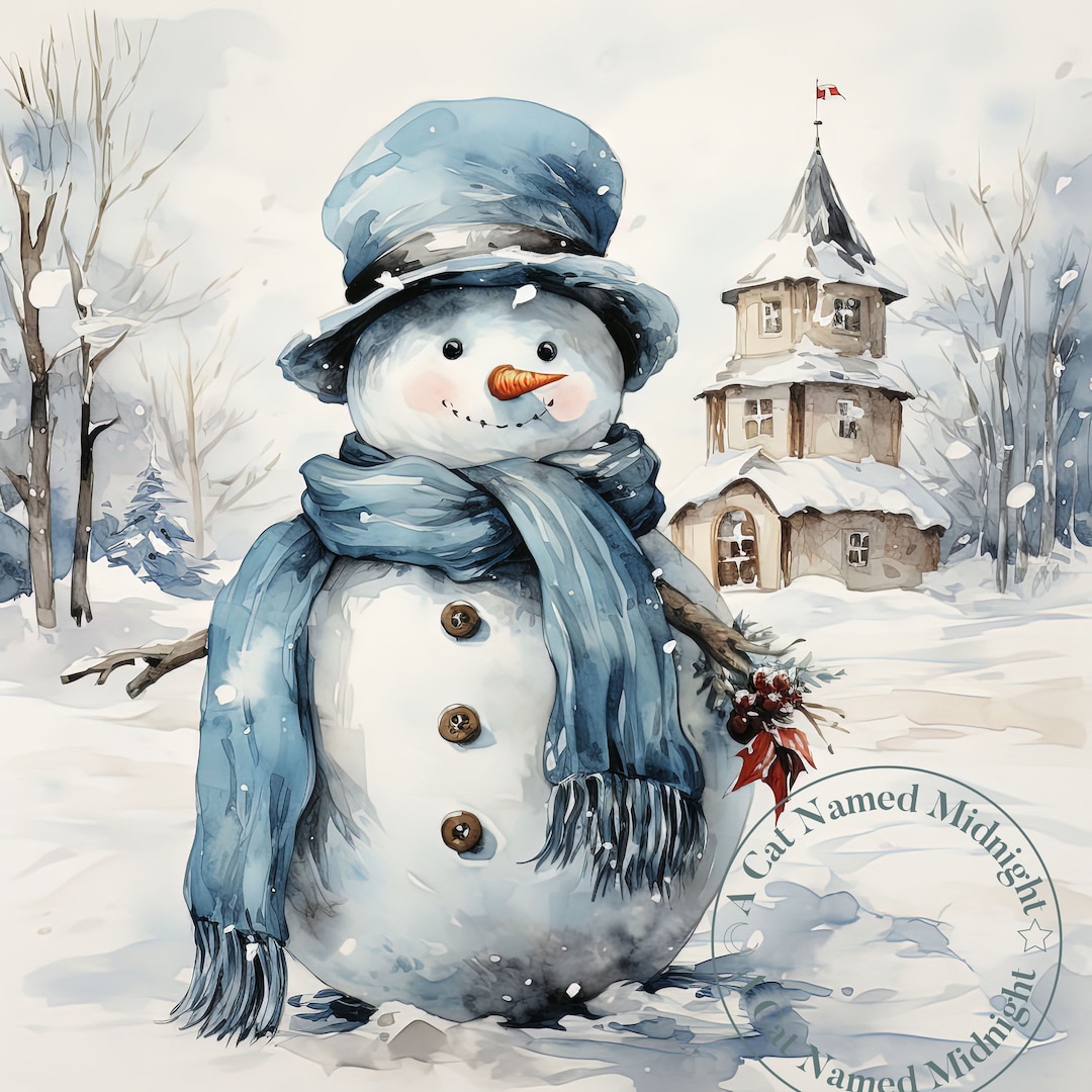 Rustic Country Snowmen Clipart 15 JPG Xmas Snow Man Clip Art Christmas ...