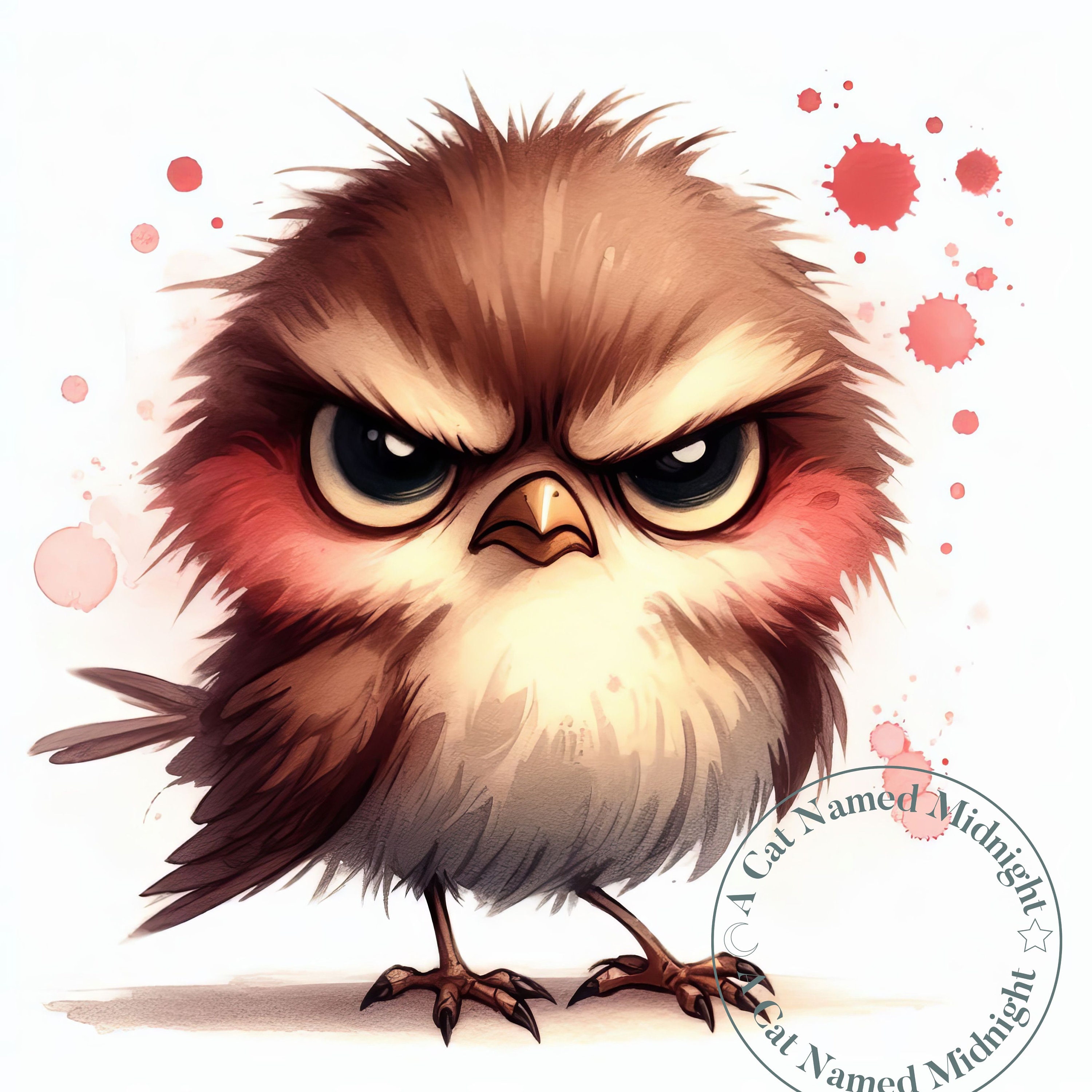Grumpy Birds Clip Art | Whimsical Birds Funny Clipart 10 JPG Images - Etsy