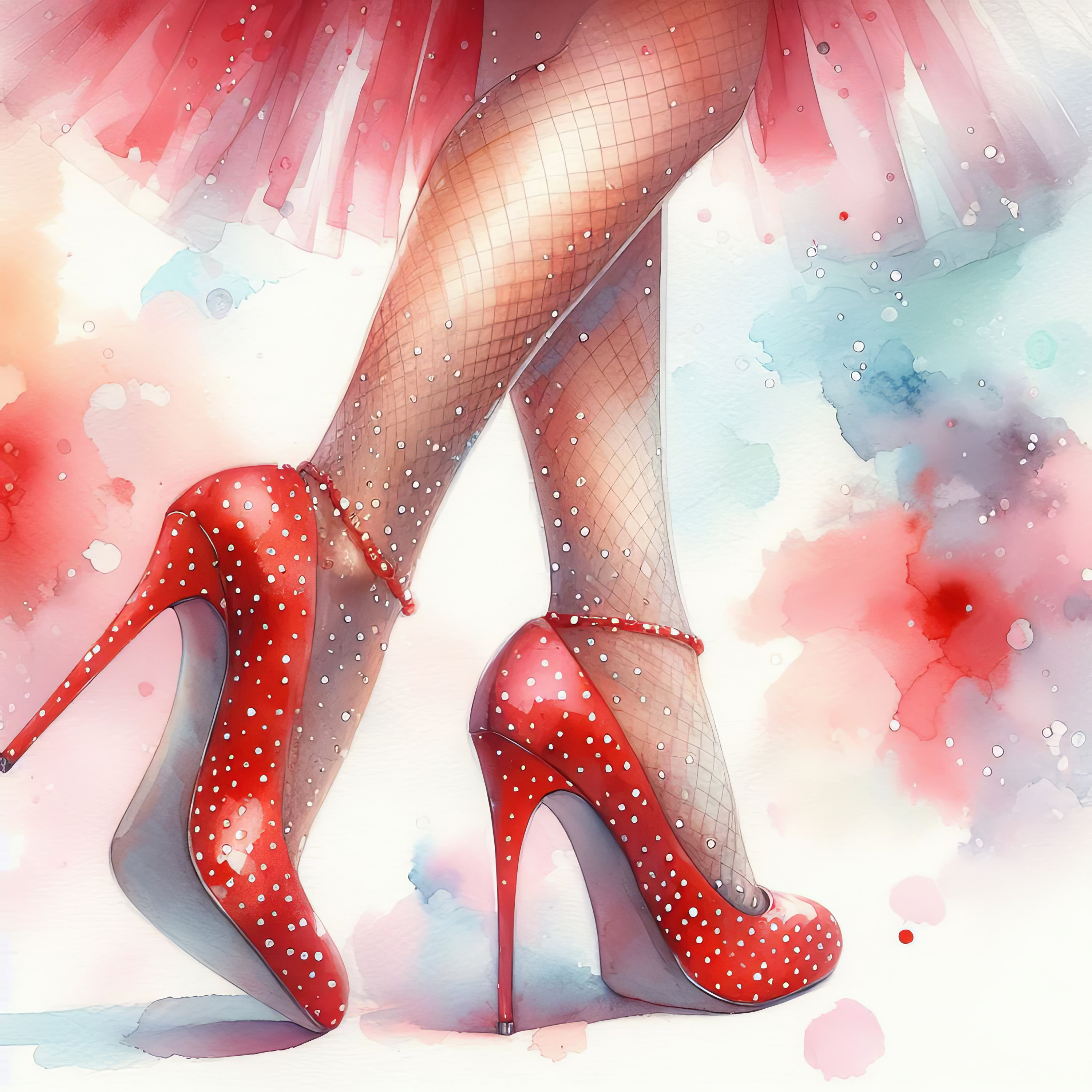 Red High Heels Clip Art Watercolor High Heels Clipart Bundle Womens ...