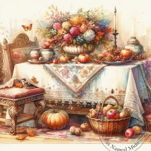 Autumn Clipart 10 Images Watercolor Shabby Chic Fall Clip Art Floral ...