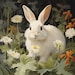 Bunny in Flower Garden Clipart Images Rabbit in Garden Clip Art Bundle ...