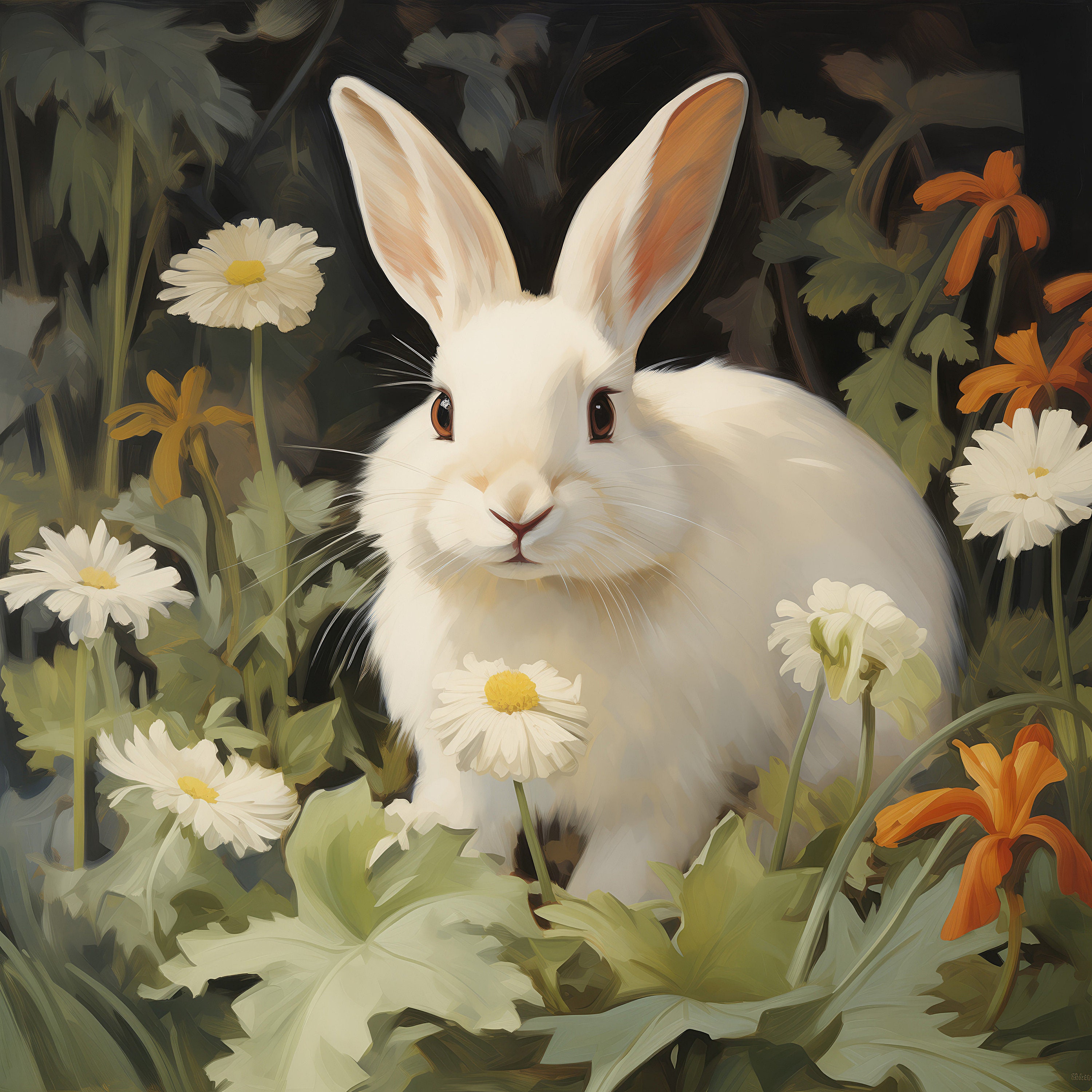 Bunny in Flower Garden Clipart Images Rabbit in Garden Clip Art Bundle ...