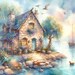 Watercolor Shabby Chic Kitchen Clipart French Kitchen Vintage Clip Art ...