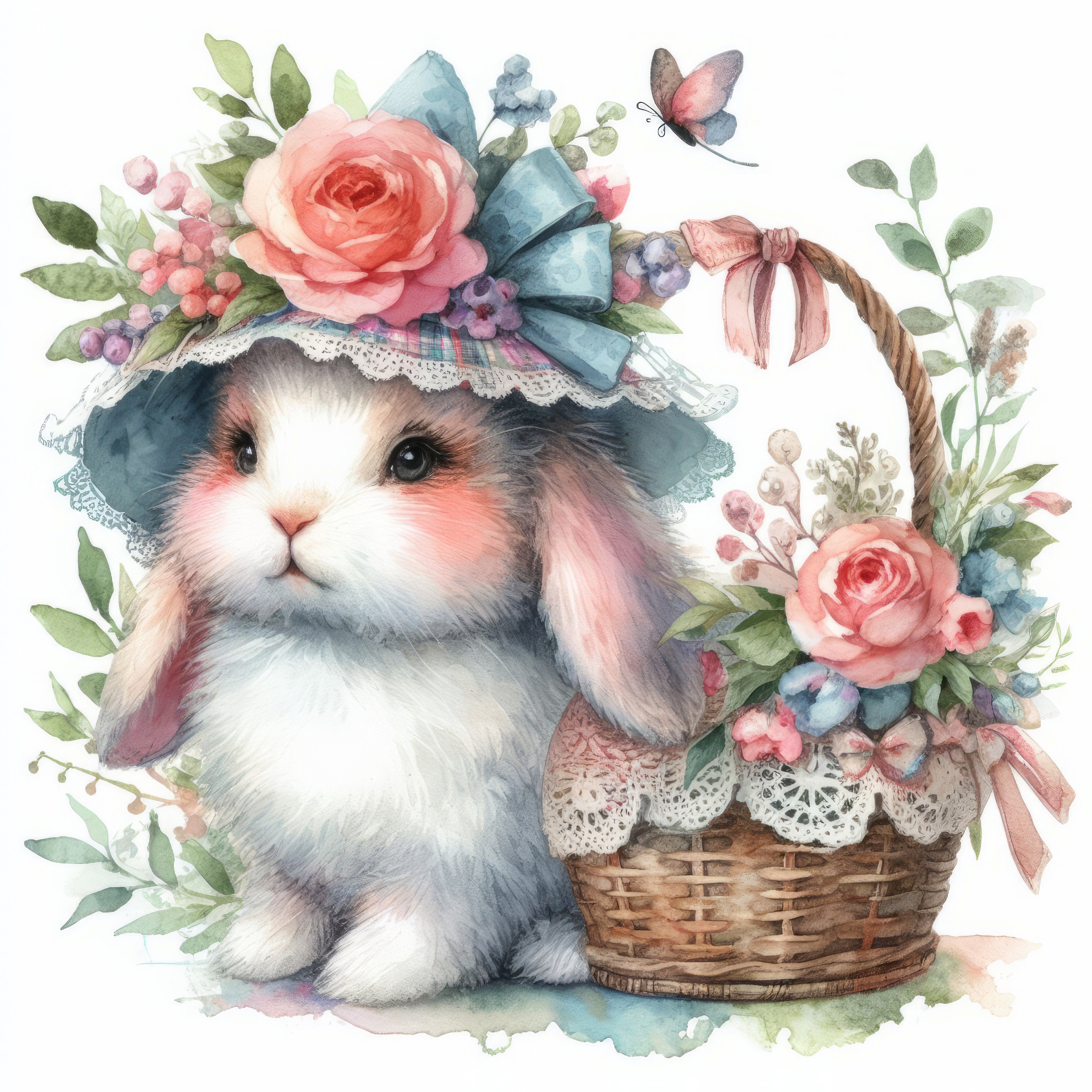 Watercolor Bunny Clipart Watercolor Rabbit Clip Art Easter Bunny ...