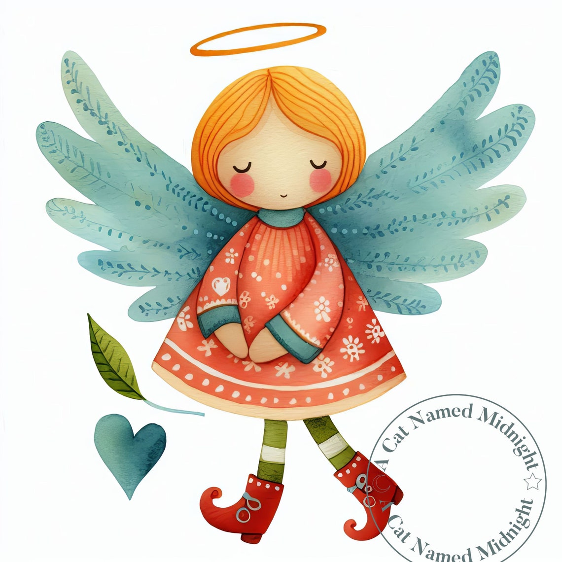 Folk Art Angels Clipart 10 JPG Angels Watercolor Xmas Angels Images ...