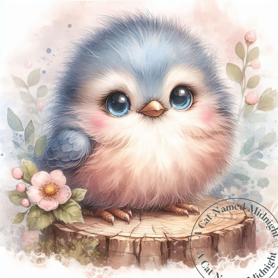 Shabby Chic Birds Vintage Style Clipart 10 JPG Images Watercolor Bird ...