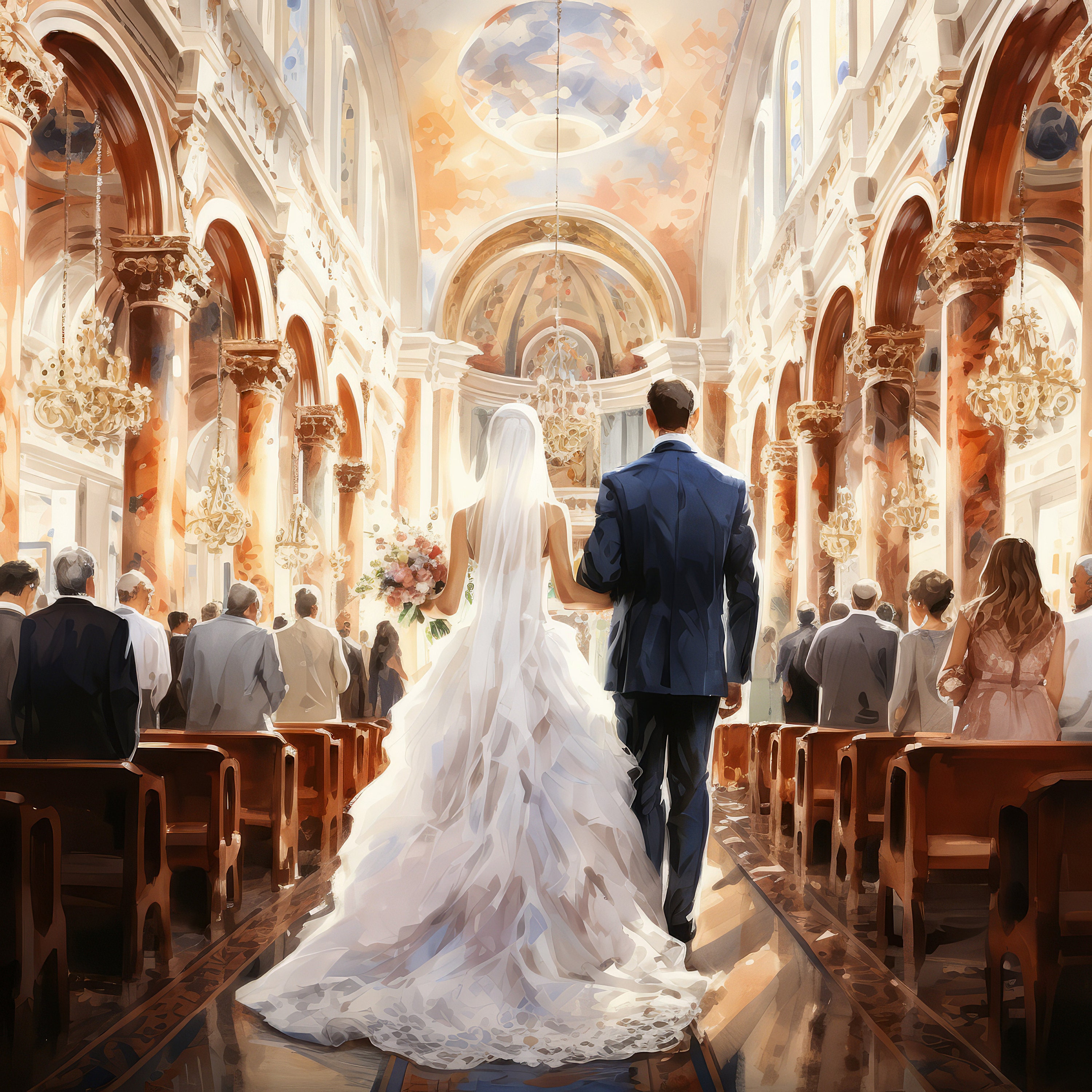 Watercolor Wedding Clipart Bundle Bride Clip Art Bride and Father ...