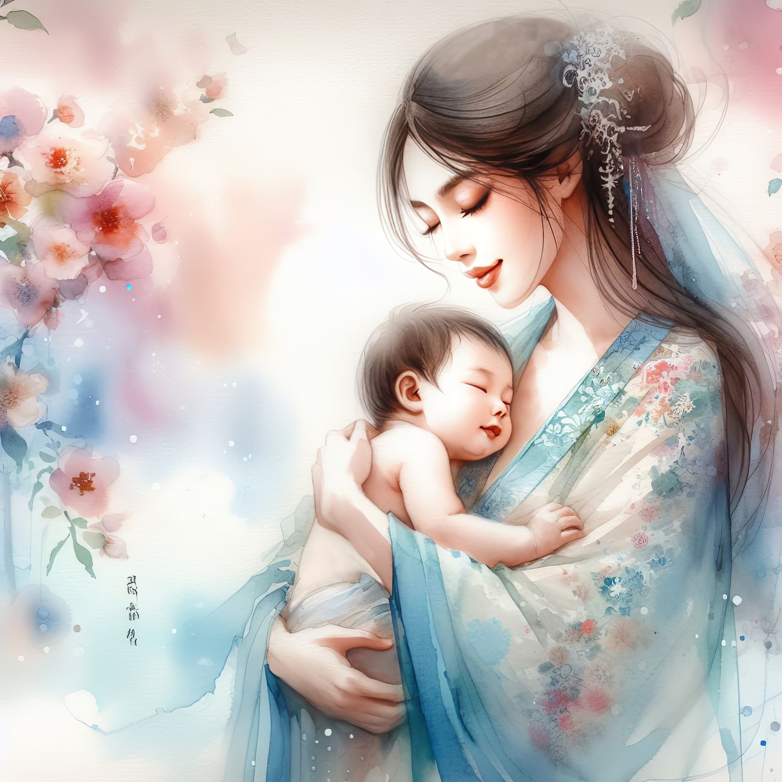 10 Mother and Baby Clipart Bundle Watercolor Clip Art Mother's Day ...