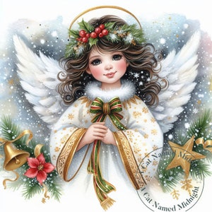 Christmas Angel Clipart 10 JPG Angels Watercolor Clipart Xmas Angels ...