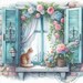 10 Watercolor Cat Clipart Shabby Chic Windows Clip Art Cat Images ...