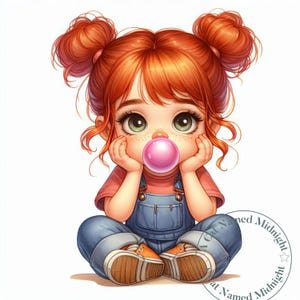 Cute Little Girl Blowing a Bubble With Bubble Gum Clipart 10 JPG ...