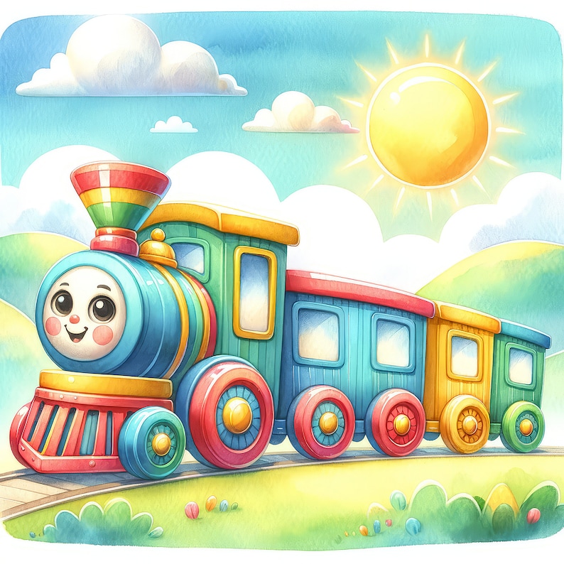 Toy Train Clip Art | 10 JPG Nursery Images - Etsy