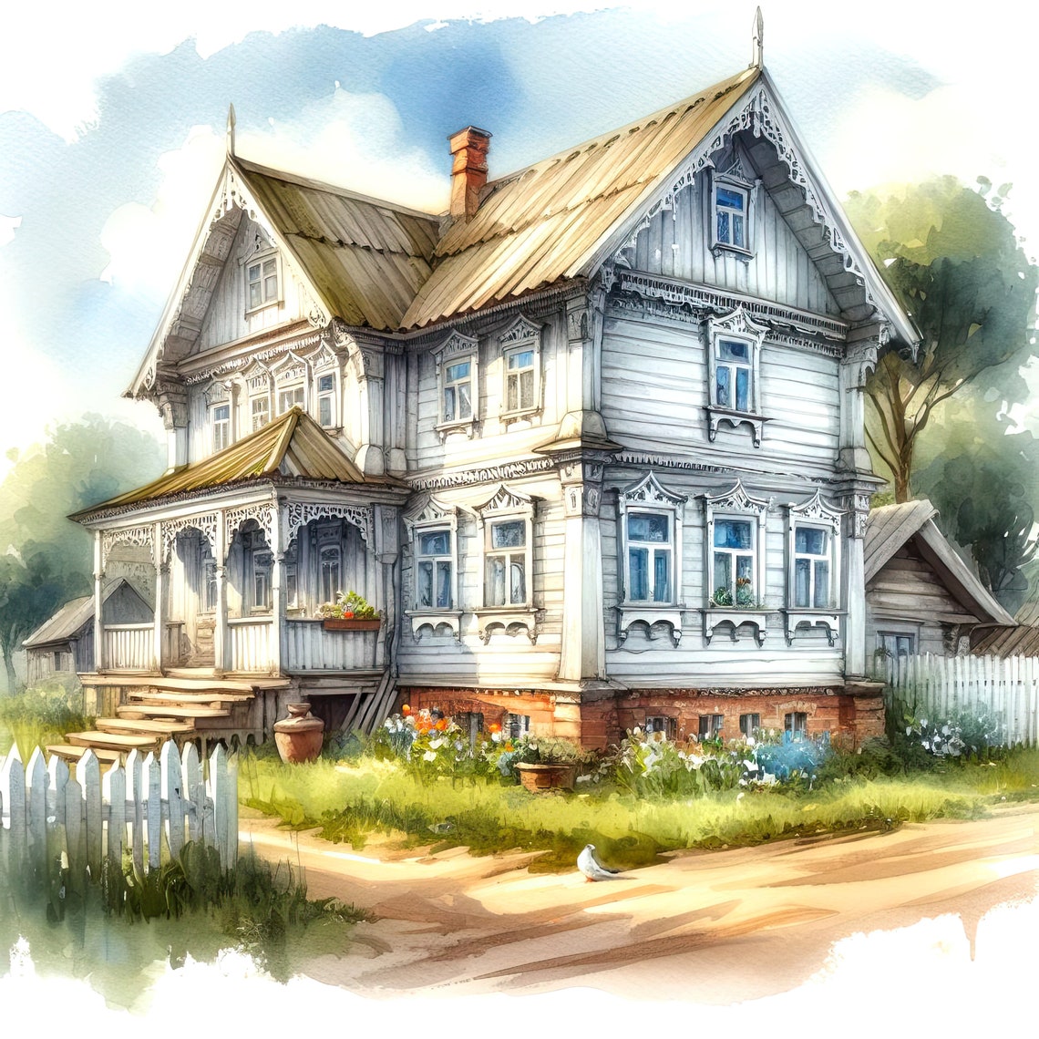 Cute Victorian Houses Clipart - Etsy