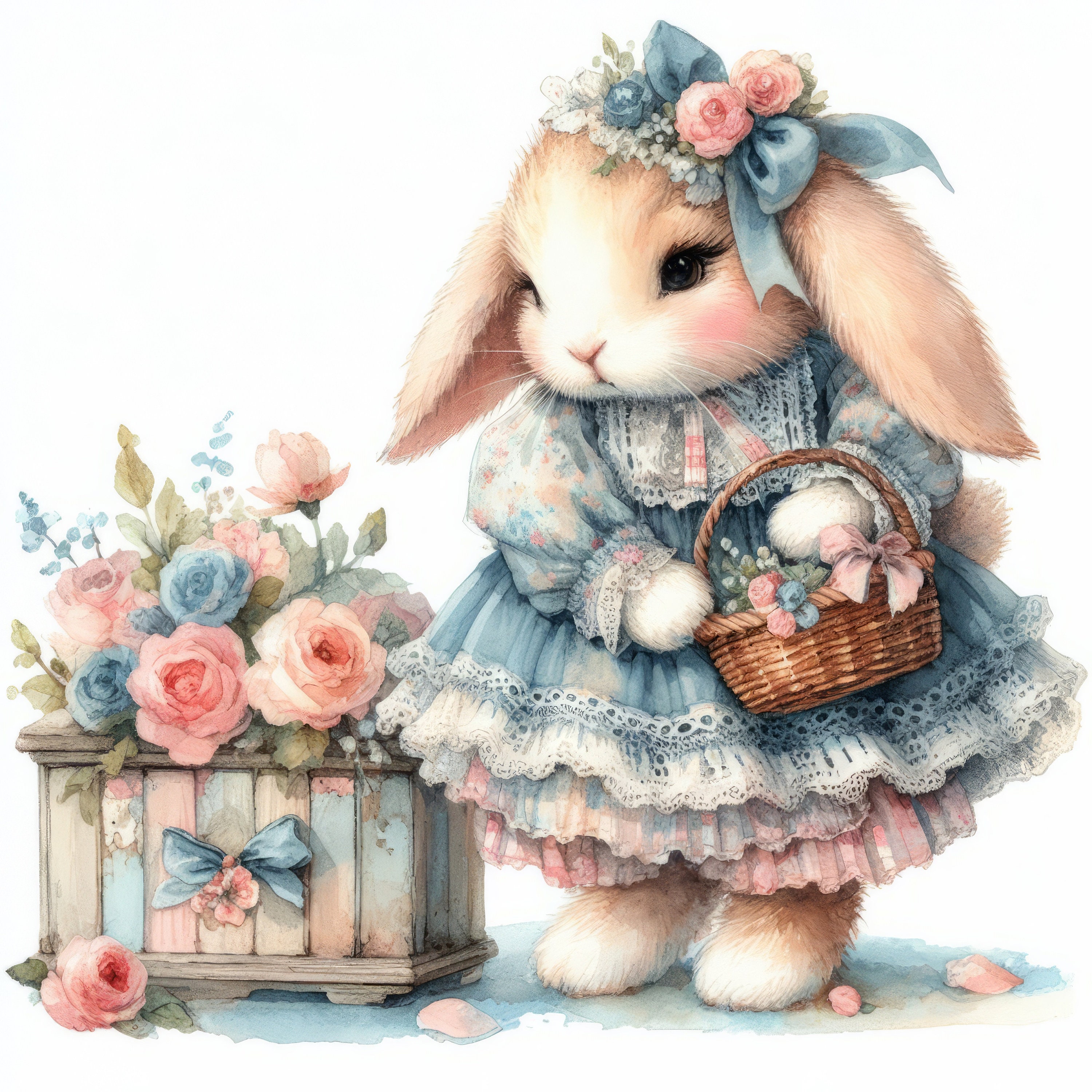 Watercolor Bunny Clipart Watercolor Rabbit Clip Art Easter Bunny ...