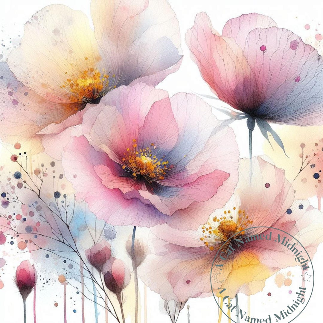 Watercolor Wild Rose Clipart Rose Images 12 High Quality Jpgs Shabby ...