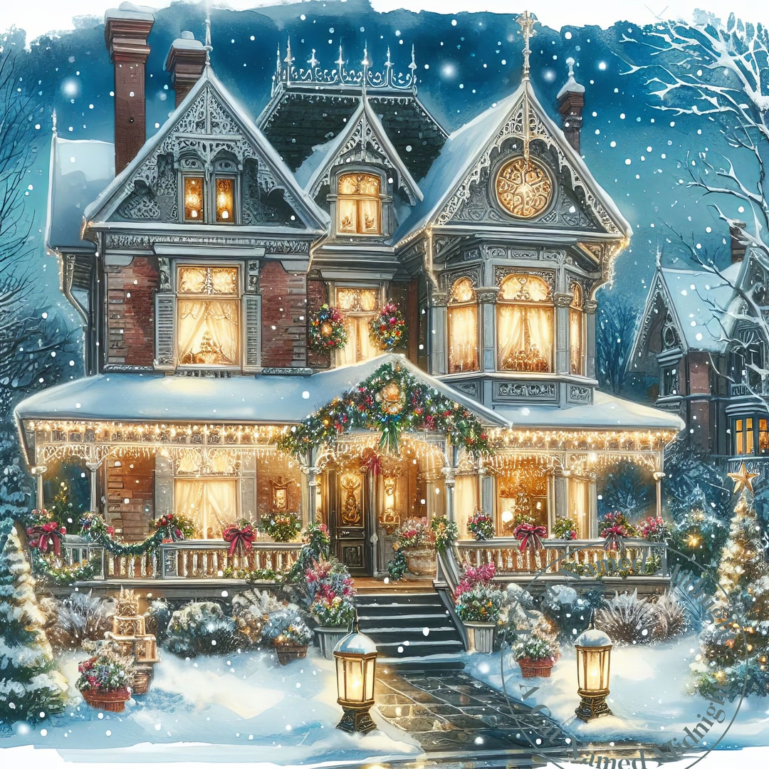 Victorian Christmas Home Scenes Clipart 10 Xmas House Clip Art ...