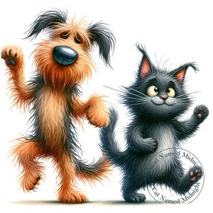 Quirky Dog and Cat Best Friends Clipart 13 High Quality JPG Images Cat ...
