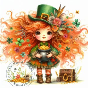 Cute Leprechaun Girl Clipart 14 JPG Whimsical St. Patrick's Day Clip ...