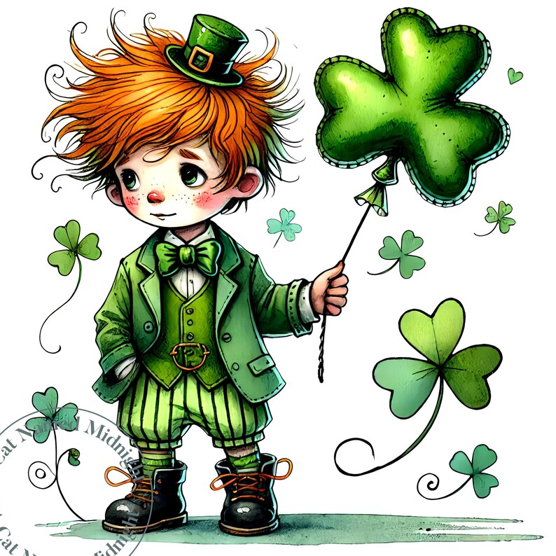 Cute Leprechaun Boy Clipart 13 JPG Whimsical St. Patrick's Day Clip Art ...