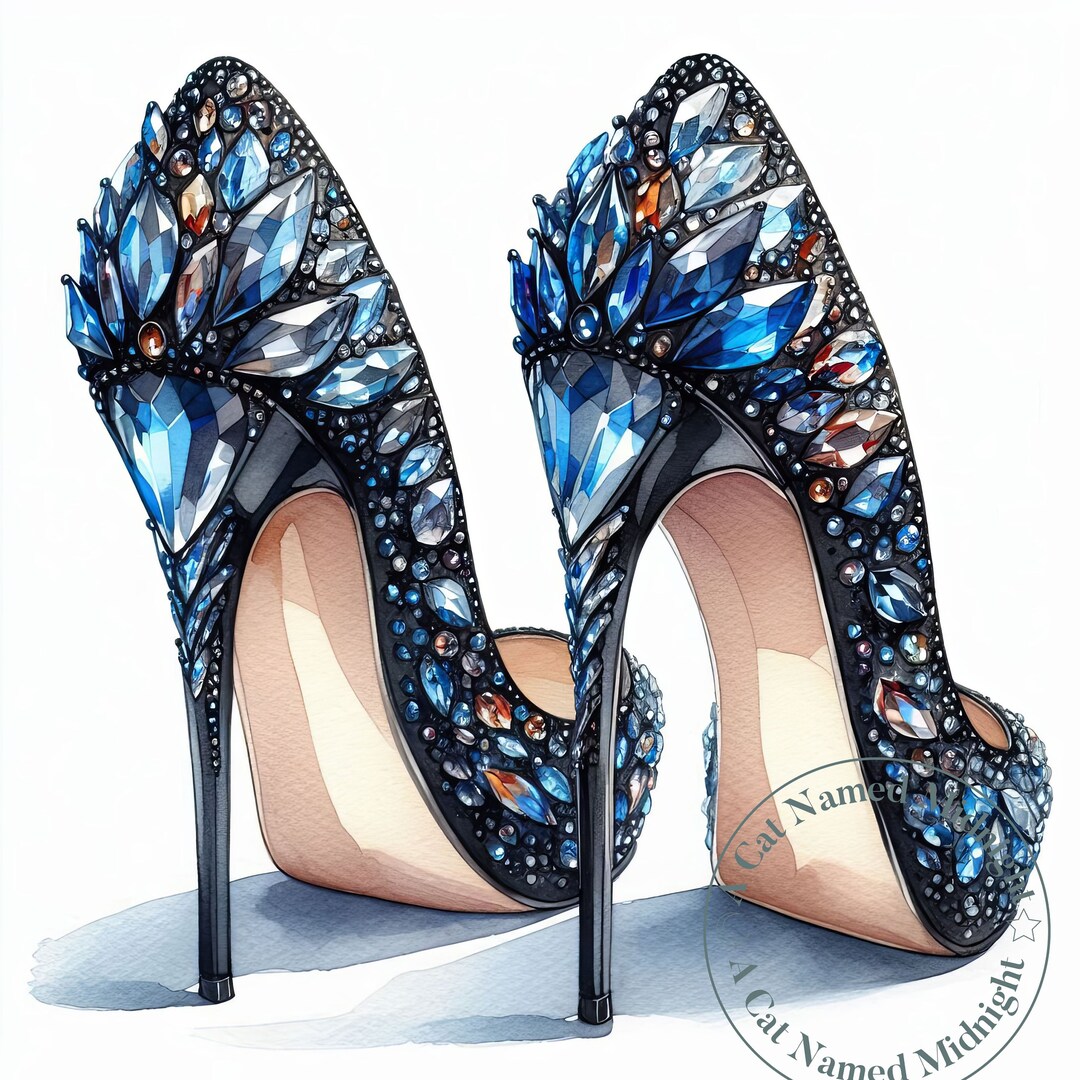Black High Heels Clipart | Stiletto Clip Art JPG Images - Etsy