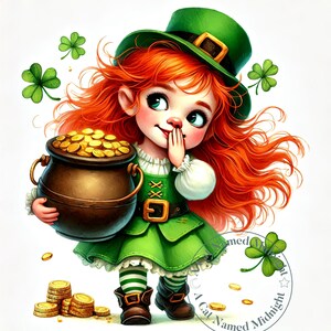 Cute Leprechaun Girl Clipart 14 JPG Whimsical St. Patrick's Day Clip ...
