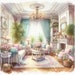 10 Watercolor Shabby Chic Living Room Clipart Vintage Clip Art ...