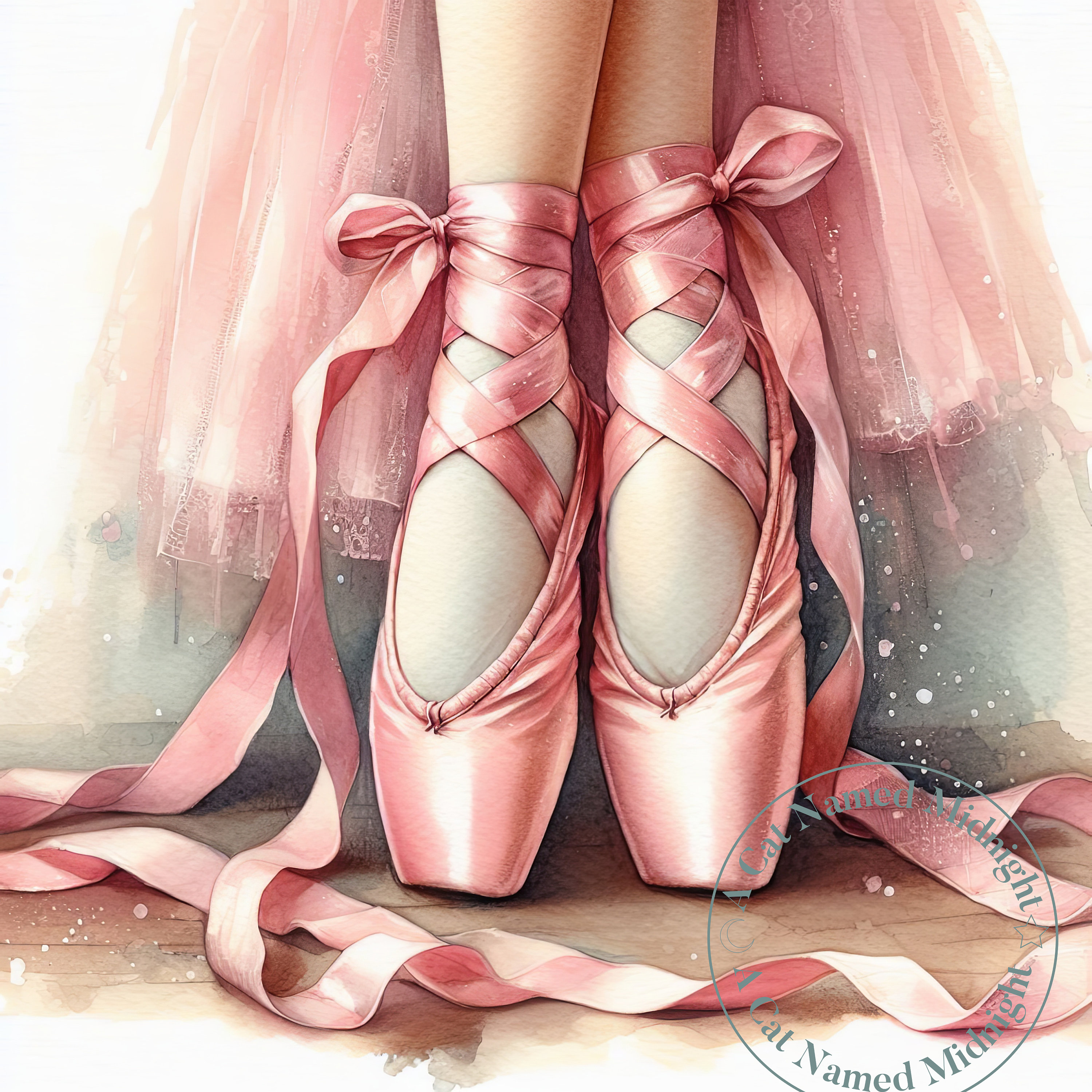 Watercolor Ballet Shoes Clipart Bundle Pink Ballet Shoes Clip Art ...