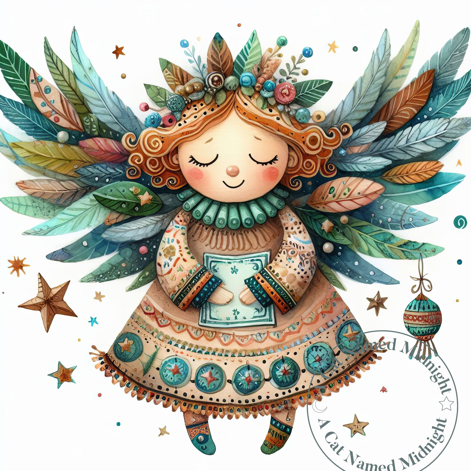 Folk Art Angels Clipart 10 JPG Angels Watercolor Xmas Angels Images ...