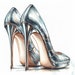Silver High Heels Clipart Bundle Watercolor High Heels Clip Art Womens ...