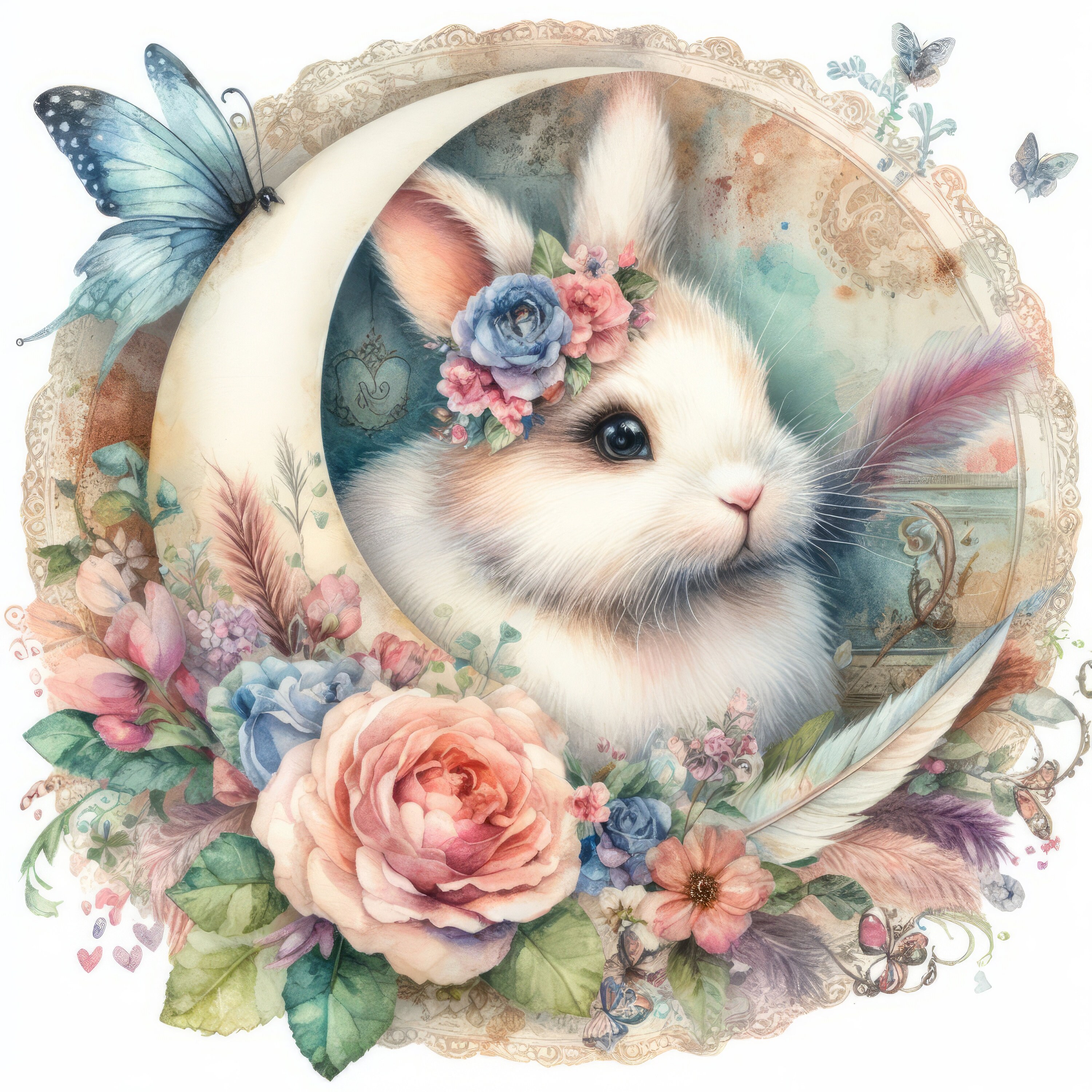 Watercolor Bunny Clipart Watercolor Rabbit Clip Art Easter Bunny ...