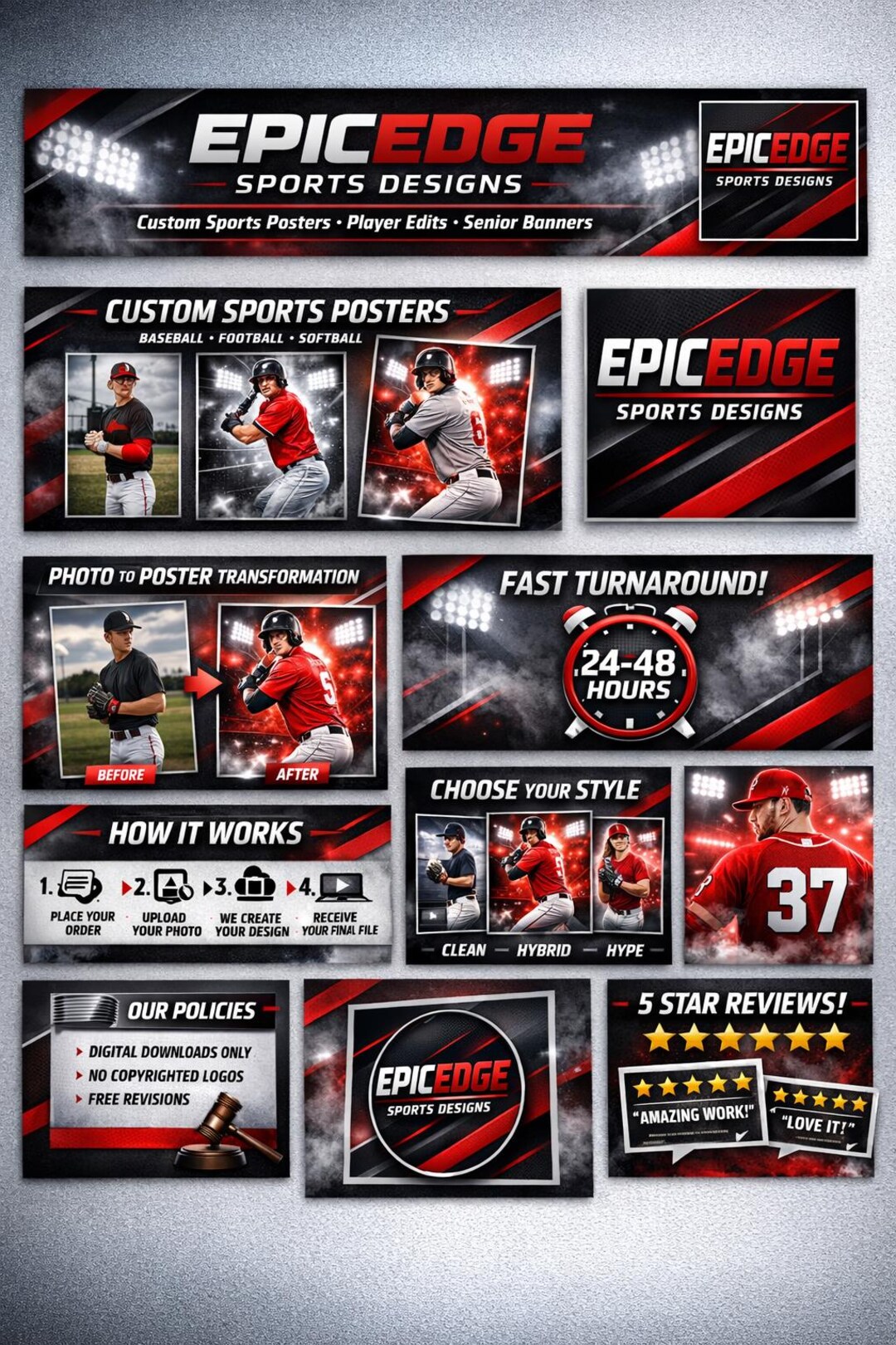 Custom Sports Poster • Athlete Photo Edit • Senior Night Graphic ...